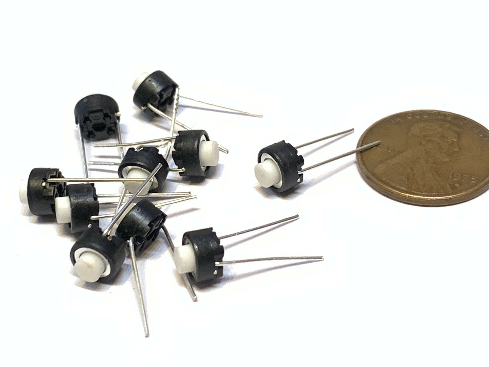 10 Pieces round white momentary Flashlight Button Tactile Switch Micro ...