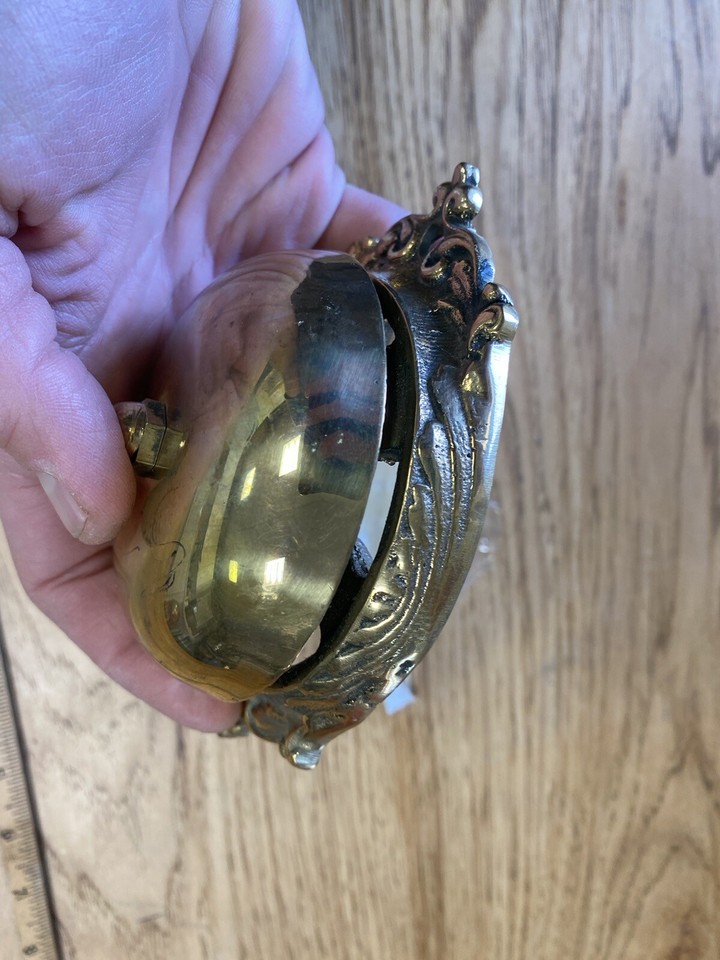 Vintage Brass Crank Style Door Bell Ringer Bell Wall Mount 5” Original ...