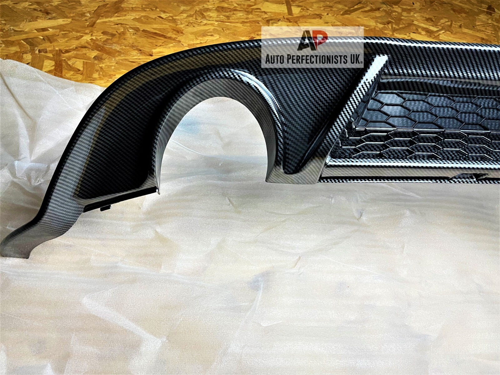 VW Golf TSI TDI MK7.5 Rear Carbon Fibre Valance Diffuser 16-20 Spoiler ...