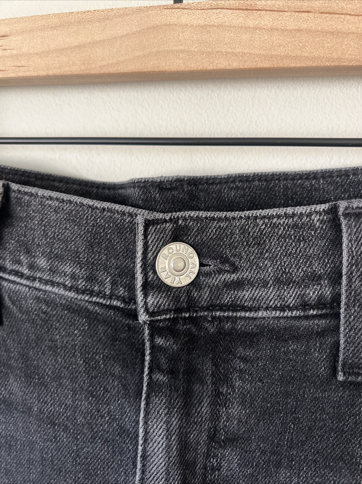 AYR The LaLa High Rise Straight Leg 90s Denim Jeans Faded Black Wash ...