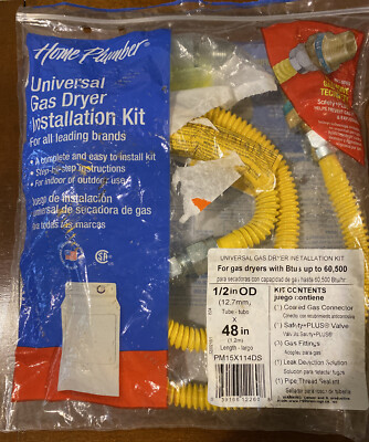 Home Plumber Universal Gas Dryer Installation Kit 1/2" OD Tube 48 ...