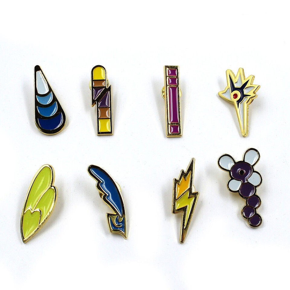 Pokemon Gym Badges Indigo League Box Set 8pcs Kanto Metal Badge Pin ...