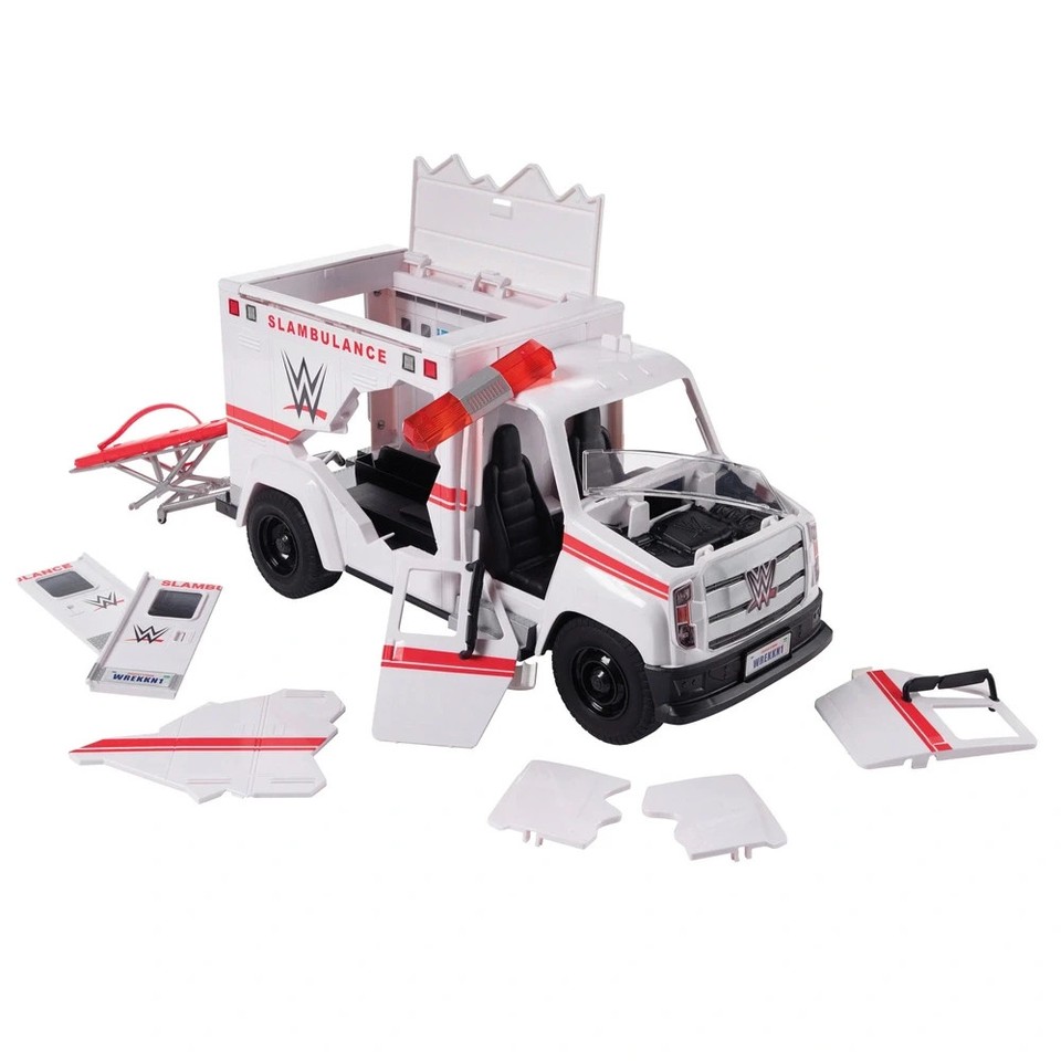 WWE Wrekkin' Slambulance 8 Breakaway Piece Playset Wrestling Toy ...