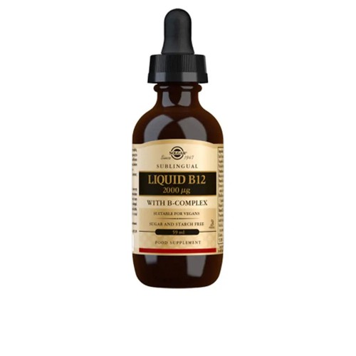 Solgar Vitamin B12 With B-Complex Liquid 2000 Mcg 59ML 33984015951 ...