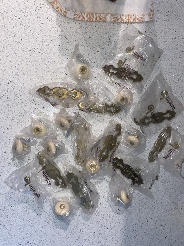 Vtg Bel with Dresser Furniture Handle Pull Mcm White Ivory Color Bronze ...