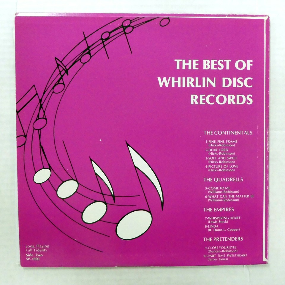 Best of WHIRLIN DISC Records LP doowop RED wax MINT- Whirlers, Channels ...