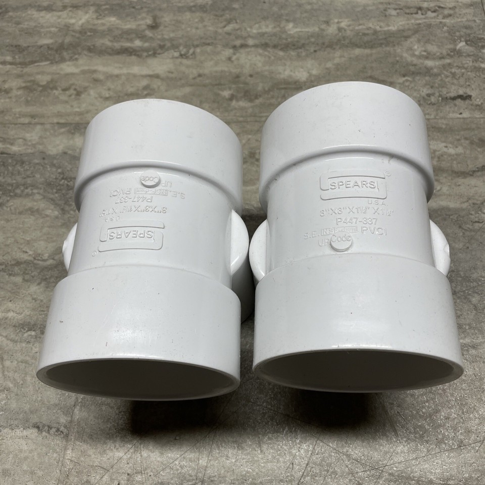 Lot Of 2 Spears P447-337 3" x 3" x 1-1/2" x 1-1/2" DWV PVC Horizontal ...