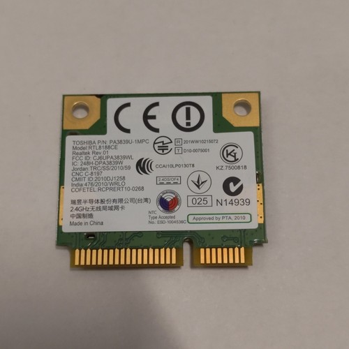 Genuine Realtek RTL8188CE 802.11 b/g/n 150Mbps Half Mini PCIe Wifi WLAN ...