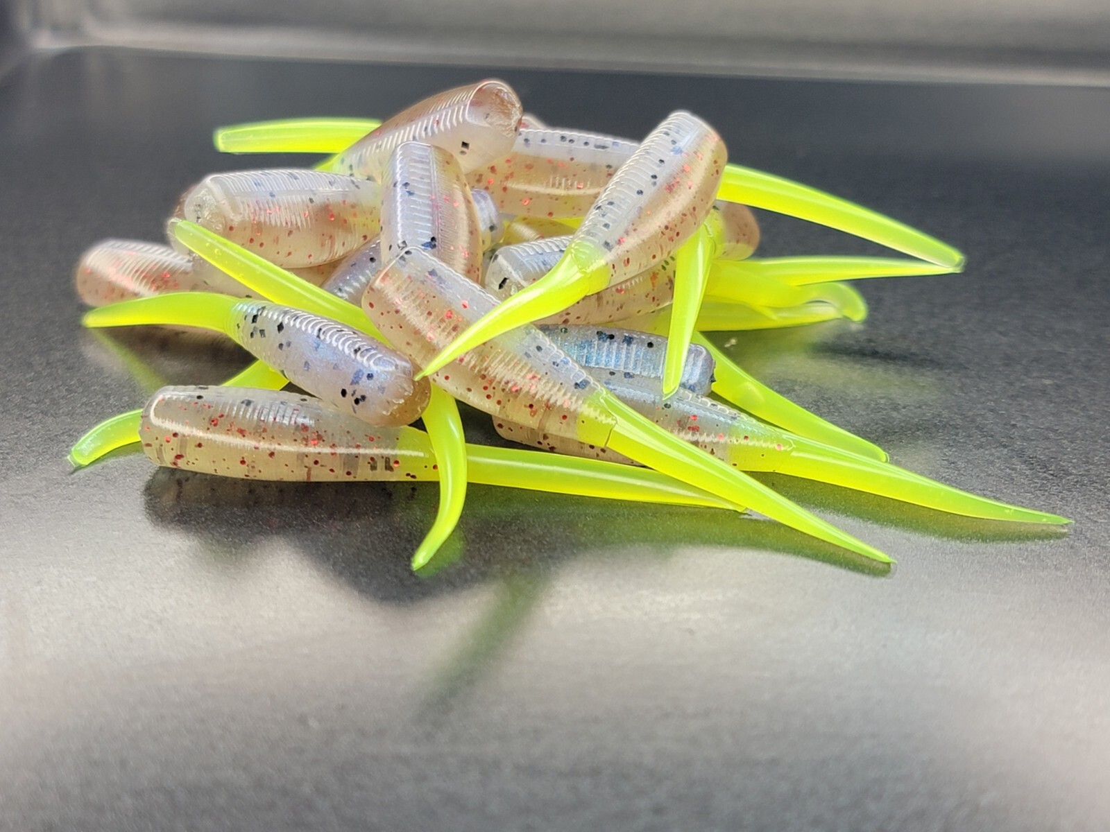 (24) 2" SLAB HUNTER "Mayfly/Chart" GRUBS BAIT JIGS CRAPPIE PANFISH BABY ...