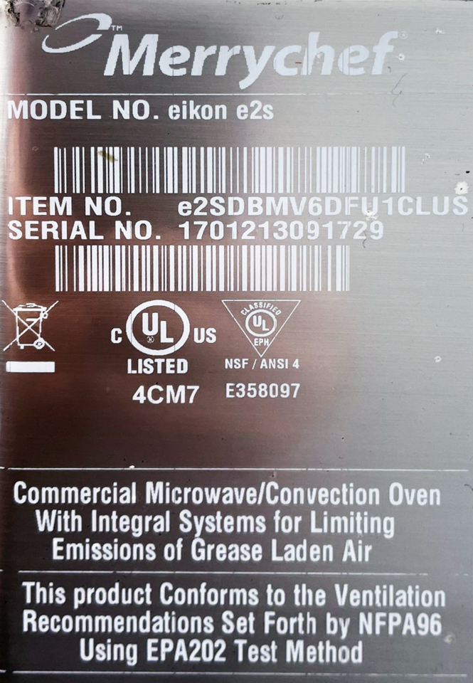 Merrychef (e2s) High Speed Accelerated Cooking Countertop Convection Baking Oven | eBay