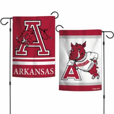 ARKANSAS RAZORBACKS COLLEGE VAULT DOUBLE SIDED GARDEN FLAG 12"X18 ...