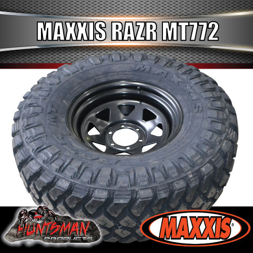 16" Black Steel Wheel Rim & Maxxis RAZR MT772 315/75R16 L/T Mud Tyre ...