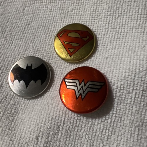 3- Assorted Vintage 2003 Dc Comics Pinback Pins, Superman,Batman ...