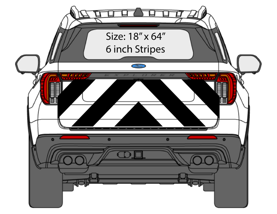 Ghost Reflective Chevron Decal Vinyl - ORALITE 18"x64" SUV Tailgate ...