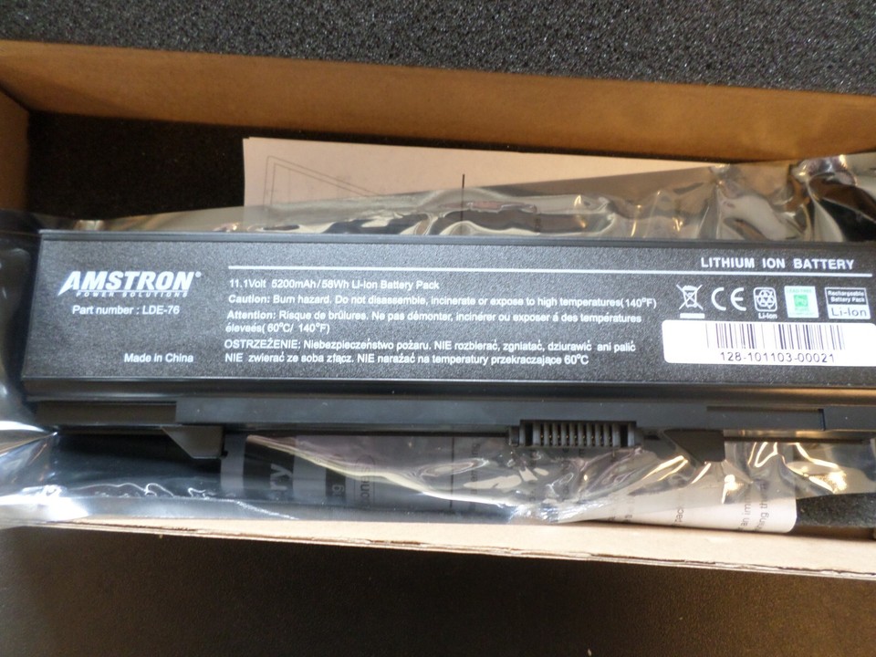 Amstron Notebook Battery Part Number LDE-76 11.1V 5200mAh/58Wh Li-Ion ...