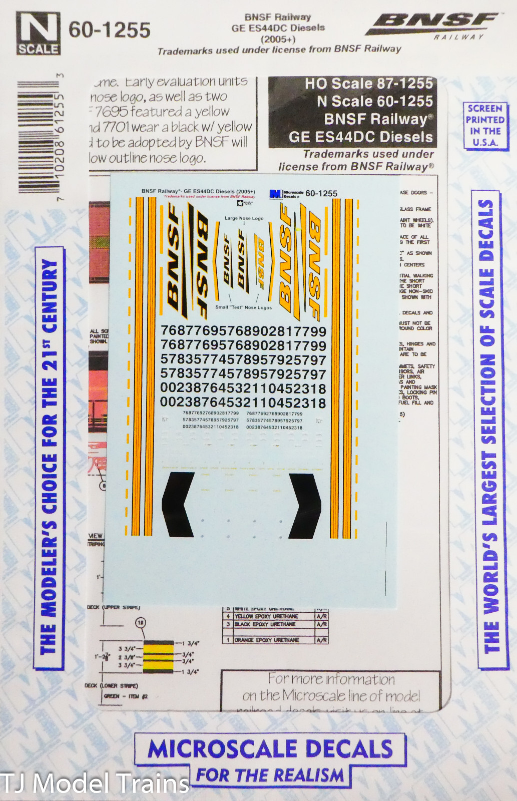 Microscale Decal N #60-1255 BNSF Railway GE ES44DC Diesels (2005+) | eBay