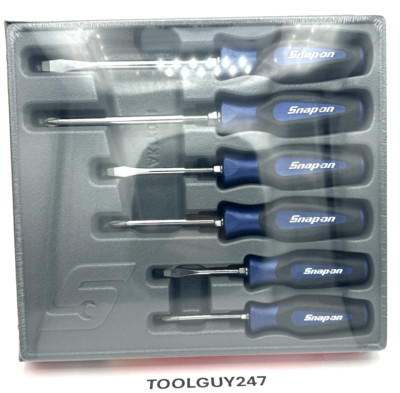 SNAP ON SGDX60B MB 6Pc Power Blue Soft Grip Screwdriver Set USA TOOLS ...