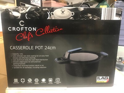 Crofton Casserole Pot- Chefs Collection. 24cm, 4.4L, Cast Aluminium ...