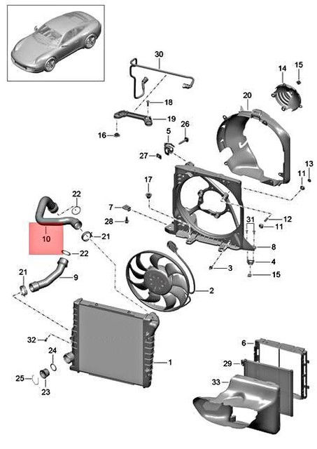 Porsche 99110662202 Genuine OEM Upper Hose for sale online | eBay