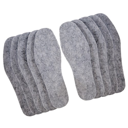 5 Pairs Fleece Shoe Inserts Boots Winter Supply Wool Felt Insole Women ...