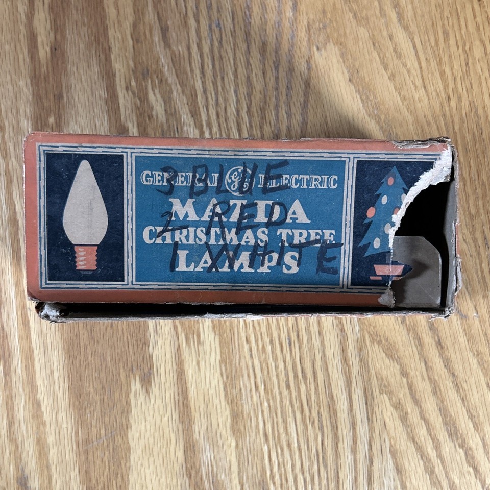 Antique Edison Mazda Christmas Light Bulbs Flame White Blue Red Yellow ...