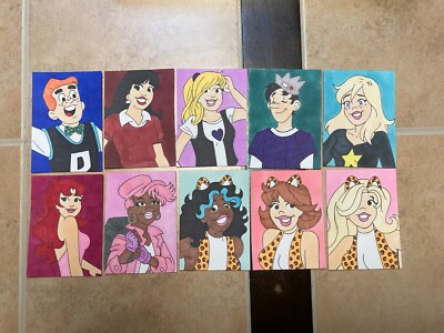 10 ACEO Original Mixed Media Painting Art Card ATC Riverdale Archie ...