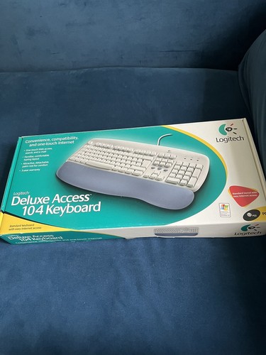 Logitech Internet Deluxe Access 104 Keyboard Windows 95/98/NT/2000 New ...