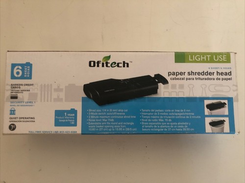 Paper Shredder Head By Ofitech (6 Sheet) Shreds Credit Cards & Quiet ...