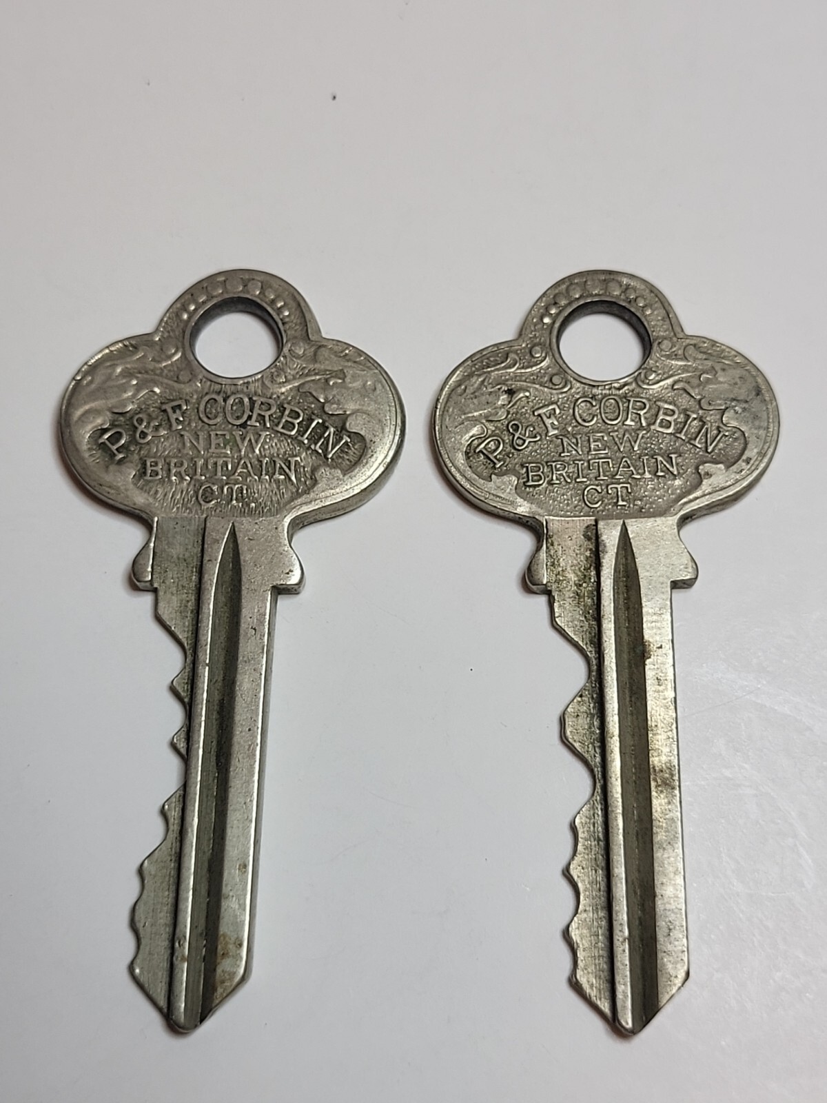 Lot of 2 Vtg P&F Corbin New Britain CT. Keys Double Dragon Ornate USA ...