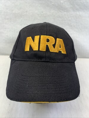 NRA Membership Embroidered Hat Cap Adjustable Black Gold w/USA Flag | eBay