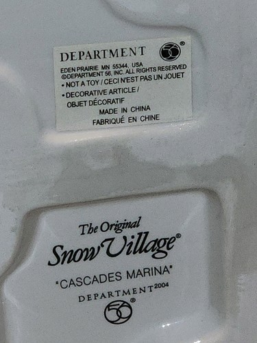 CASCADES MARINA 56.55370 Dept 56 SNOW VILLAGE WEEKEND AT THE LAKE Boat ...