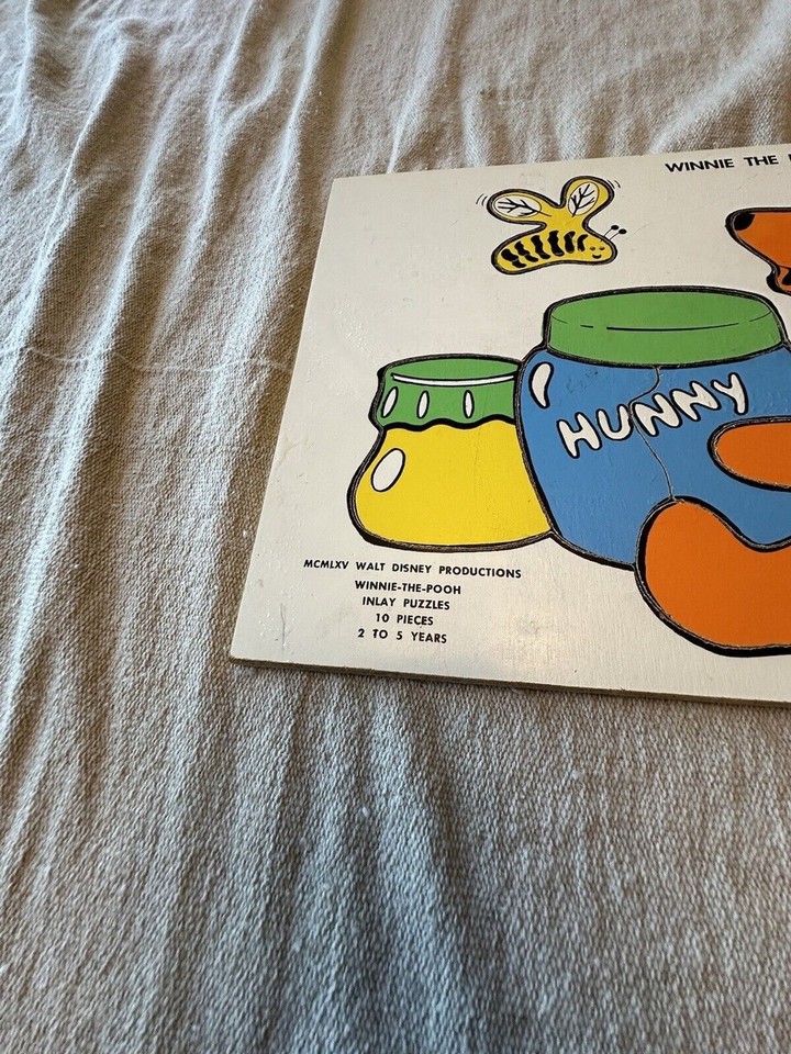 Vintage Inlay Puzzle WInnie the Pooh 1965 Winnie the Pooh Walt Disney ...