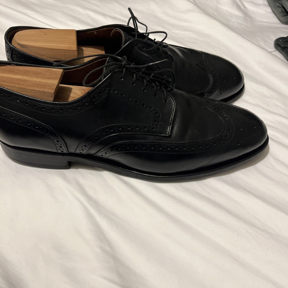ALLEN EDMONDS Lombard Black Leather Wingtip Brogue Derby Shoes Sz US 10 ...