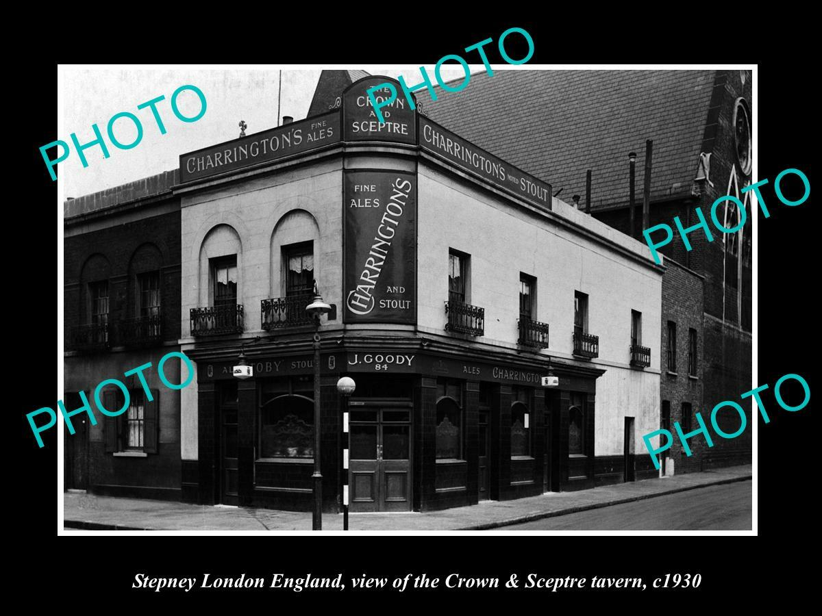 OLD 8x6 HISTORIC PHOTO STEPNEY LONDON ENGLAND THE CROWN & SEPTRE TAVERN ...