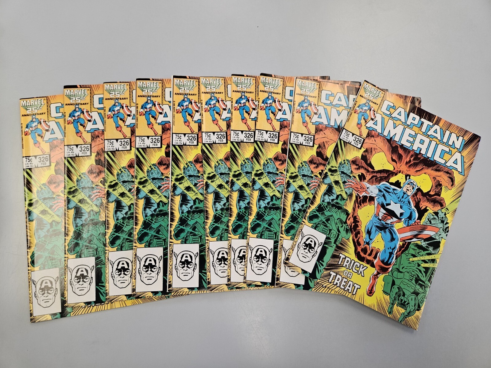 10 COPY LOT OF Captain America #326 (Marvel Comics, 1987) MODOK, Red ...