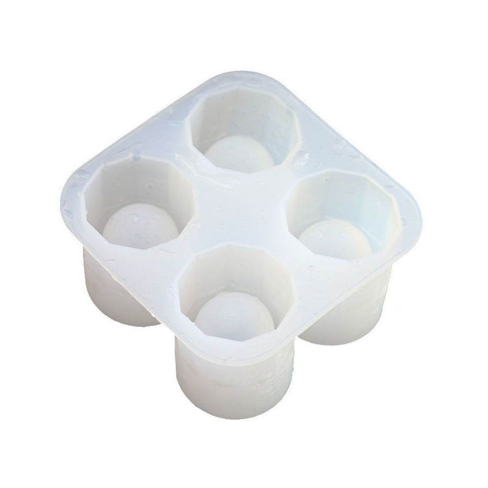 4-Cup Ice Cube Shot Shape Rubber Shooters Glass Freeze Mold Maker Tray ...