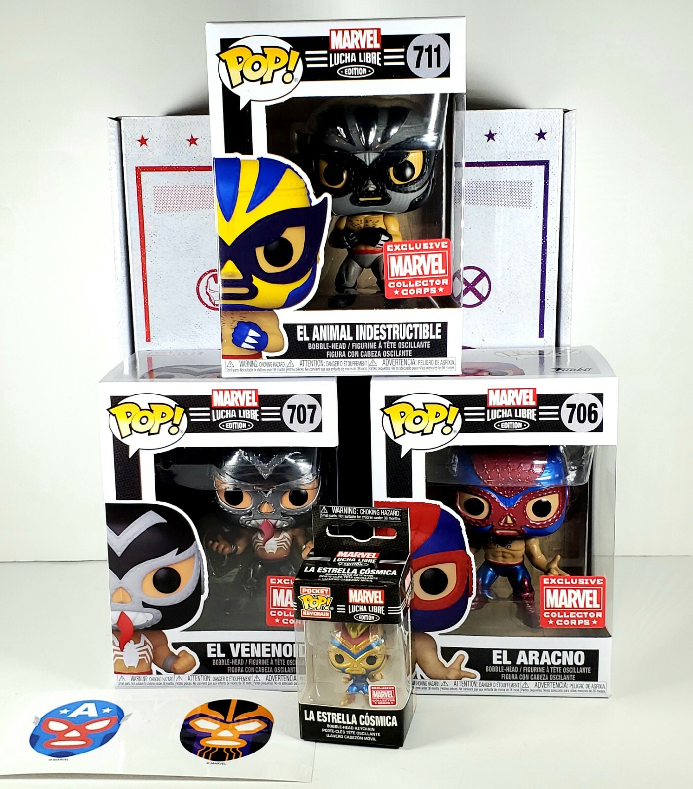 Funko Venom Spider Man Marvel Collector Corps Lucha Libre Metallic POP ...