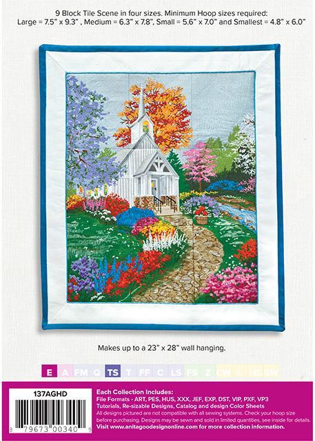 Country Church Tile Scene Anita Goodesign Embroidery Design CD NEW ...