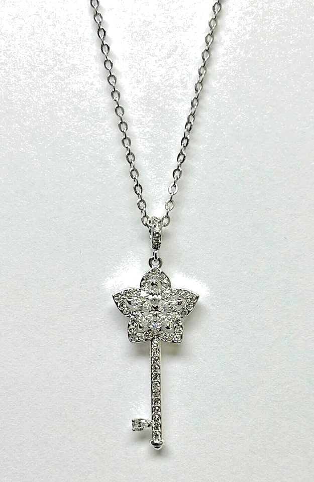 Swarovski Lady Flower Key Pendant Necklace, White Rhodium-plated | eBay
