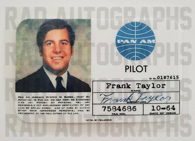 Frank Abagnale Jr Replica Pan Am Pilot License Card Catch Me If You Can ...
