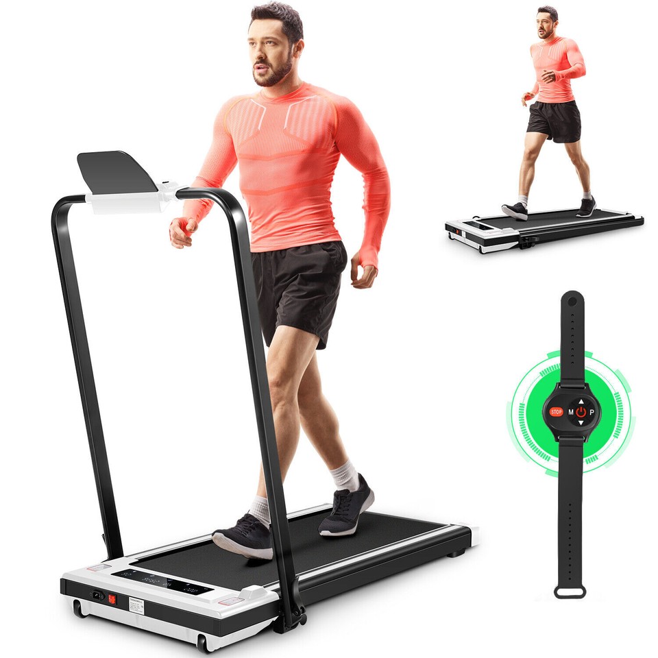 Treadmill Folding Running Walking Machine w/ App Control 2-in-1 for ...
