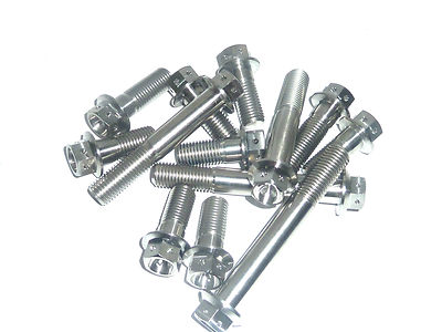 M8 X 105 M8X1.25X105 TITANIUM FLANGED HEX CROSS DRILL BOLT RACE SPEC ...