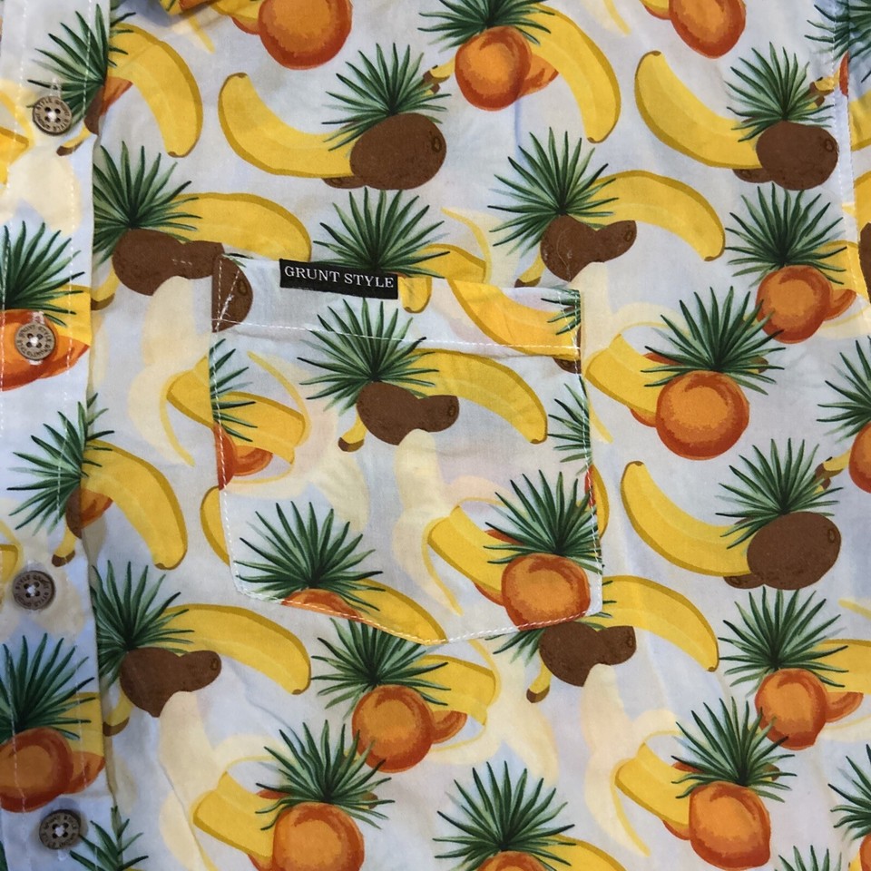 Grunt Style Rayon Hawaiian Tropical Fruit Button Shirt. Men’s 3XL | eBay