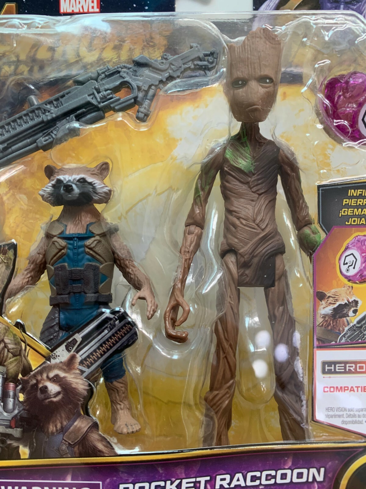 Marvel Avengers Infinity War Rocket Raccoon & Groot Figure Set Stone ...