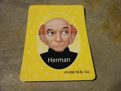 Vintage 1996 Guess Who ? The Face Game Yellow Herman Mystery Card 2-7/8 ...