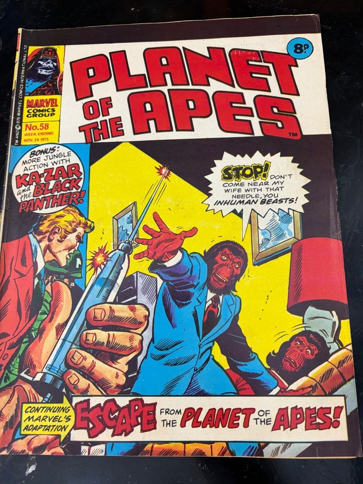 Planet of the Apes UK Marvel comics x 7 # 53-59 1975 | eBay
