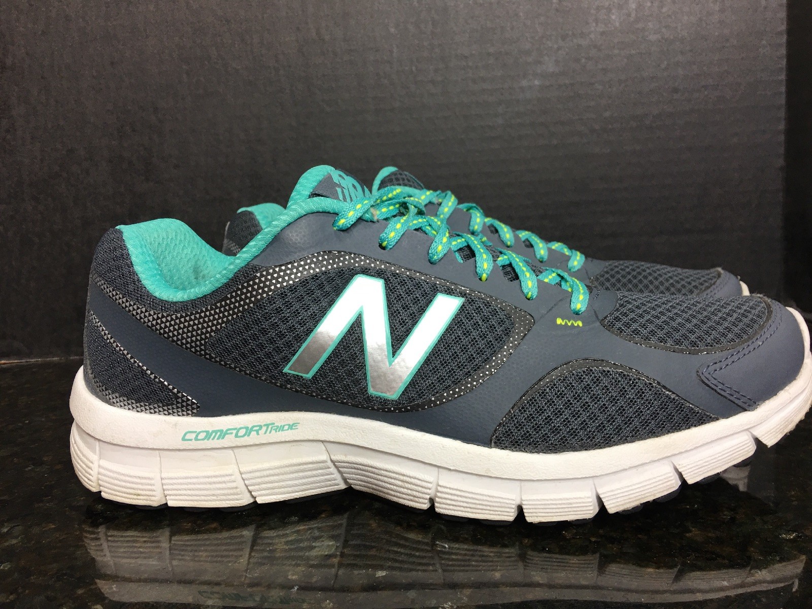 Womens New Balance comfort ride Navy Blue athletic shoe memory sole Sz ...