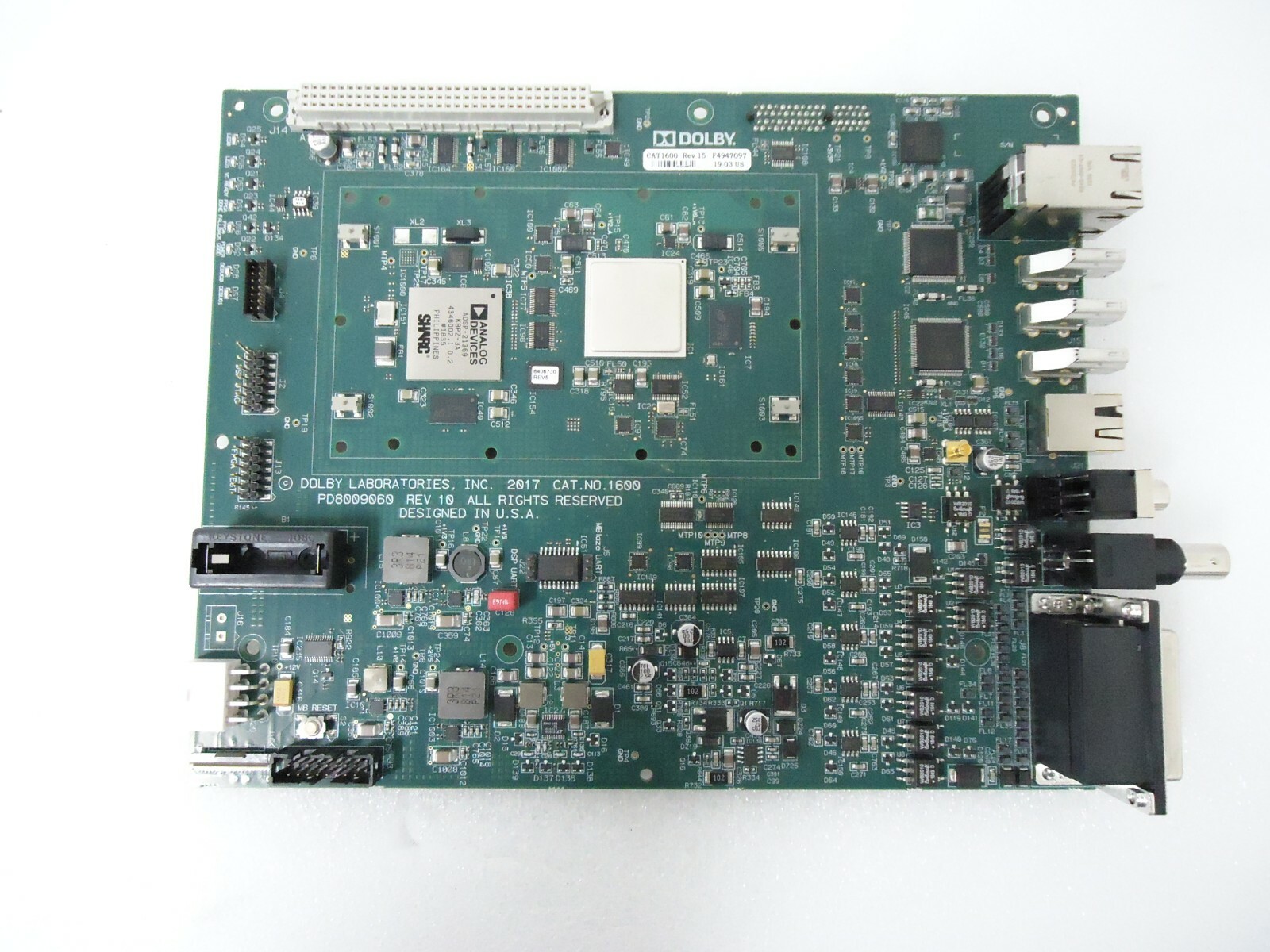 Dolby Cat. No, 1600 PD8009060 Analogue I/O and Bypass circuit board ...