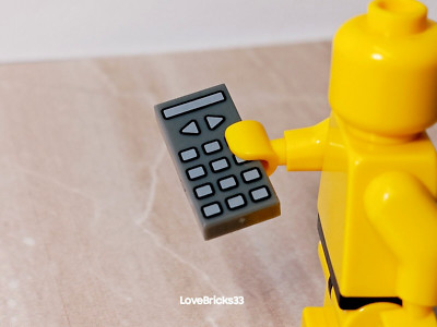 New LEGO Remote Control 1x2 Printed Tile Dark TV Universal Old School ...