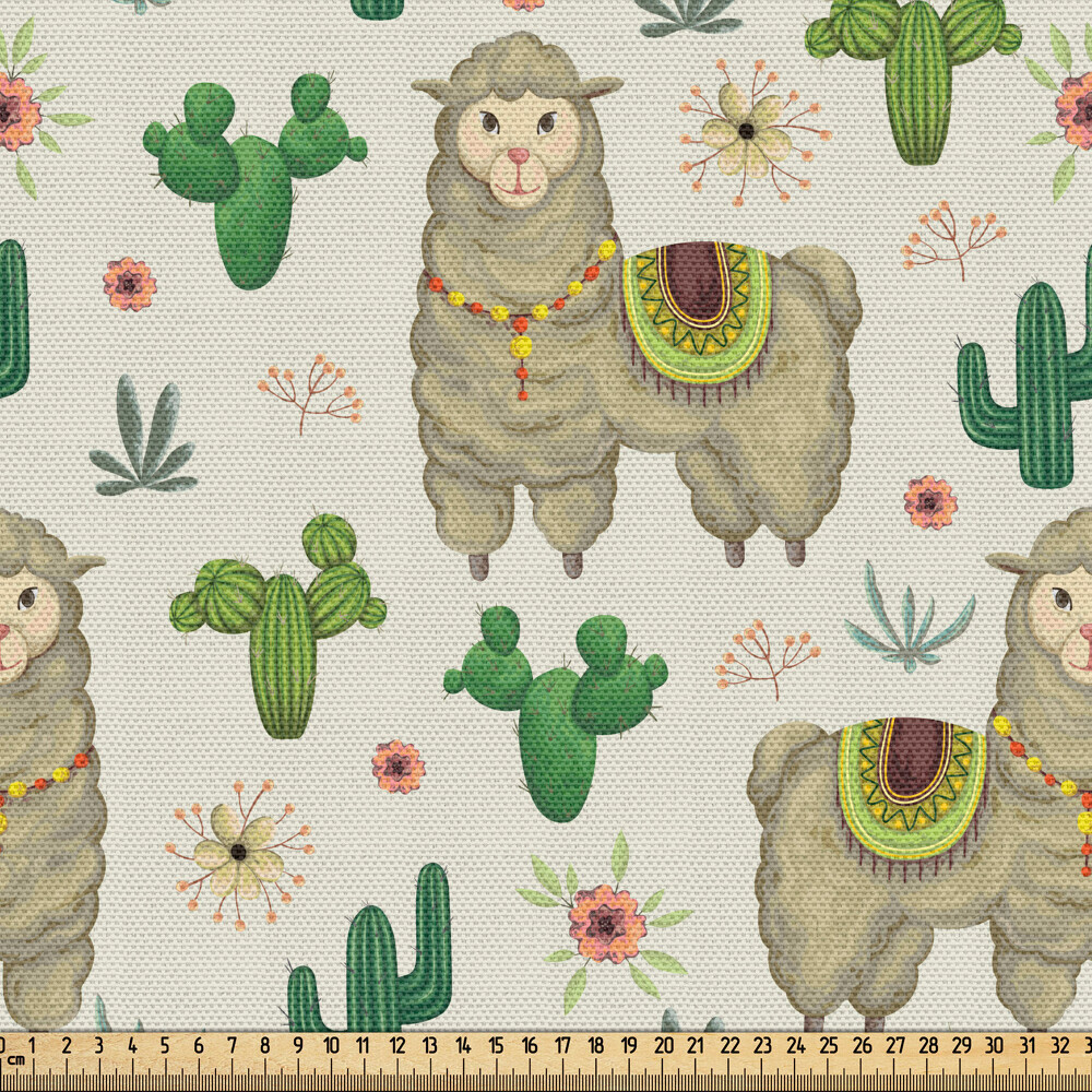 Llama Print Fabric Premier Prints Llama Love Sundown Fabric By The